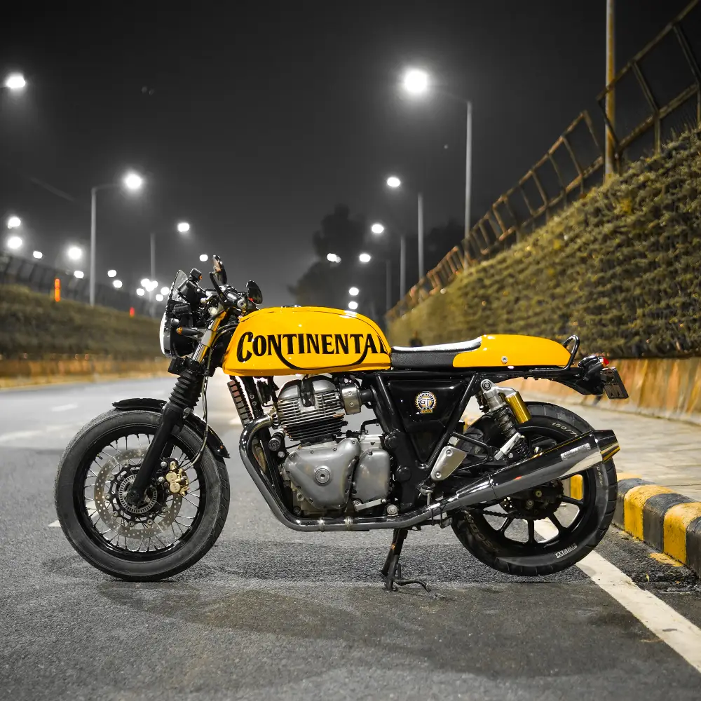 Custom Royal Enfield Tank - Royal Enfield Continental Yellow Kit | Devil's Customs